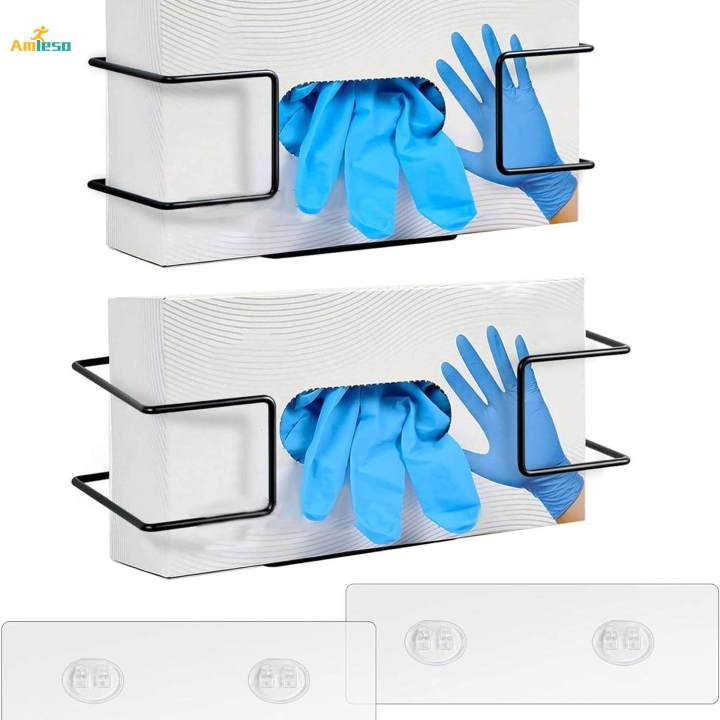 2x Rubber Gloves Organizer Space Saving Metal Glove Rack for Restaurant ...