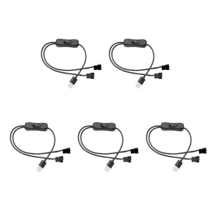 5Pcs USB To 4Pin Switch Cable Computer Case Fan Cable Adapter Cable USB ...