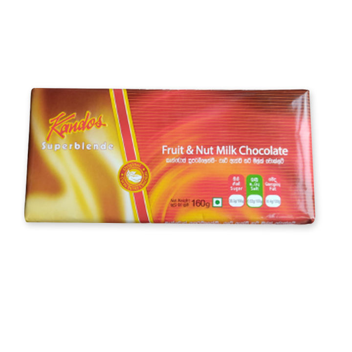 Kandos Superblend Fruit & Nut Milk Chocolate 160g | Daraz.lk