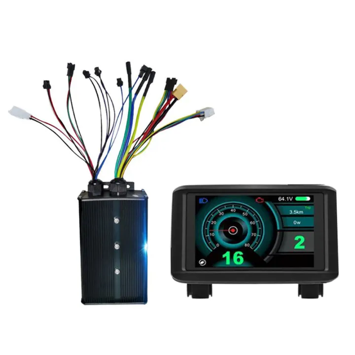 60A 3000W+ UKC1 Ebike Controller 48V-72V Display Sine Wave Dual Mode 18 ...