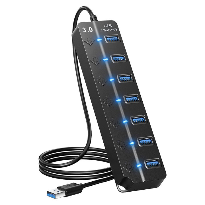 1 Piece 7 Ports USB Hub Splitter Multi Hub USB 3.0 Adapter USB Several ...