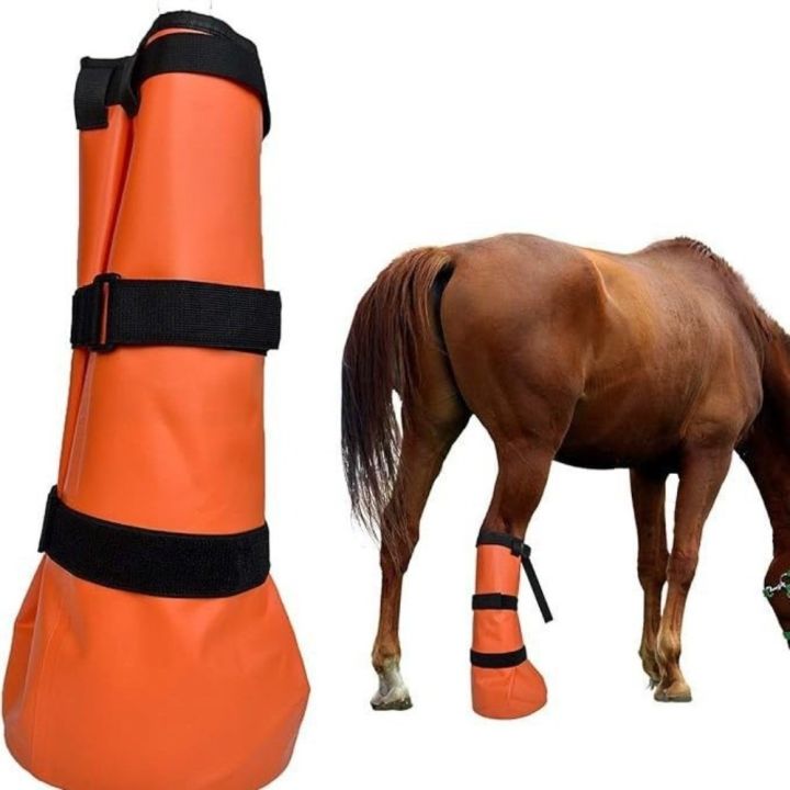 PVC Hoof Soaking Boot with Elastic Band Durable Hoof Waterproof Bag ...