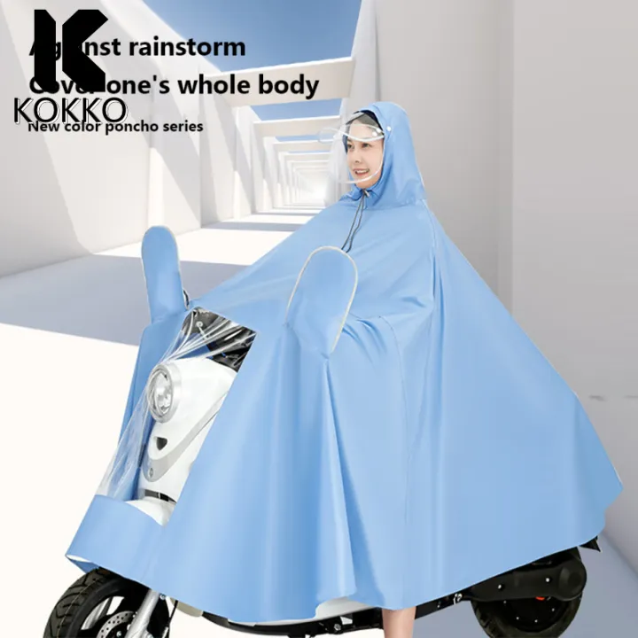 KOKKO Rain Poncho, Motorcycle Raincoat With Hood, High-definition Front ...