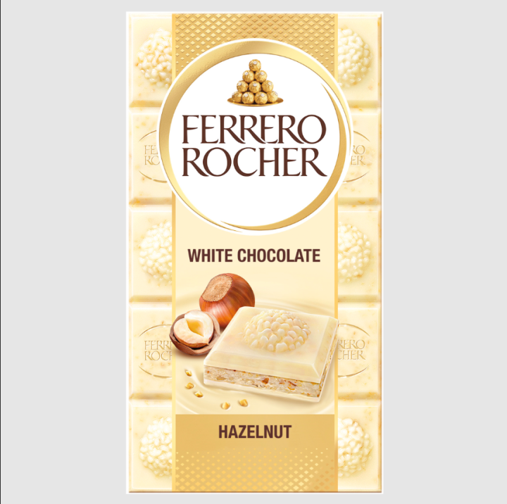 Ferrero Rocher White Chocolate Hazelnut 90g | Crispy Wafer with Cream ...
