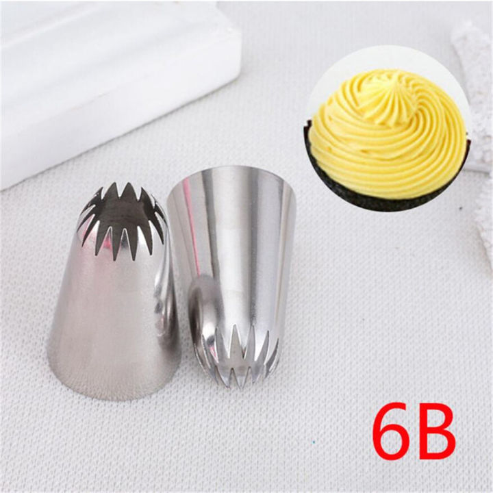 6b Nozzle Cake Decorating Tips Stainless Steel Writing Icing Piping ...