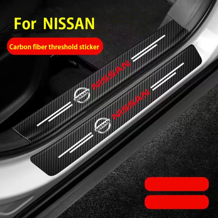Carbon Fiber leather Threshold Protection Sticker Car Door Threshold ...