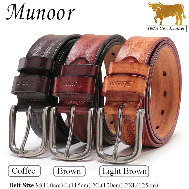 Munoor Italian Imported 100% Top Layer Genuine Cow Leather Belt for Men ...
