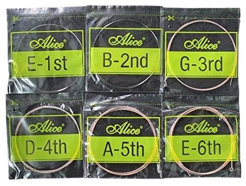 Alice Saparate Acoustic Guitar Strings Stainless Steel E1st, B2nd G3rd ...