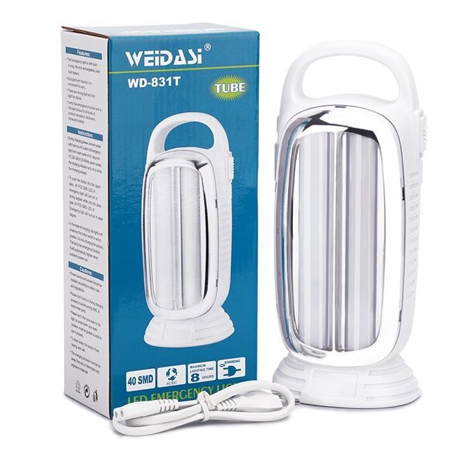 LED Rechargeable Emergency Light Hand Lamps WEIDASI WD-832T LED Tube ...