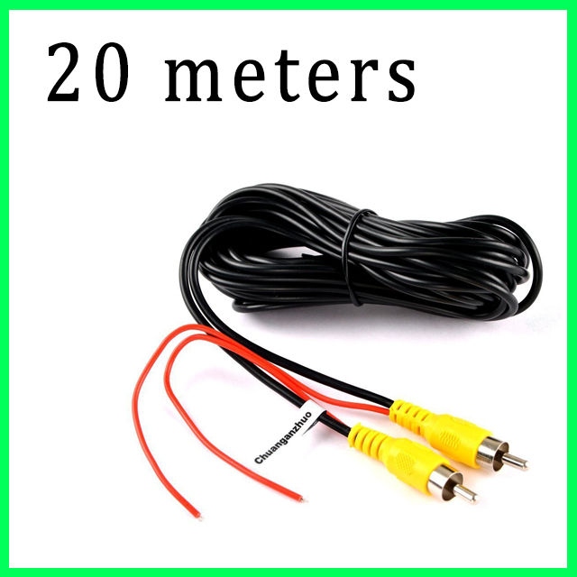 20m RCA Video Cable, Car Backup Camera Reverse Rear View Camera Video ...