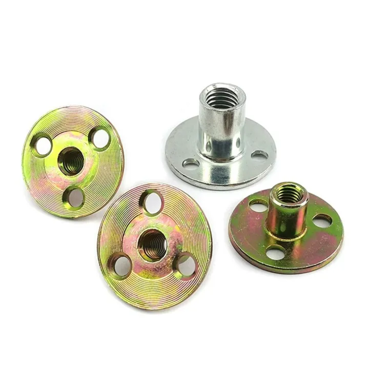 5Pcs/set Useful Metal Three-hole Locking Flange Nut Nut Fastener Round ...