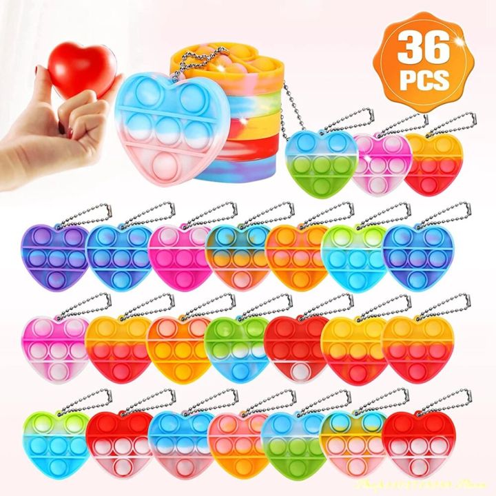 bubble wrap 36PCS Mini Heart Pop Fidget Toys Pack Party Favors Pop Bubble Fidget Bulk Sensory ...