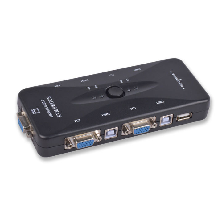 4 Port Kvm Switch Usb 2.0 Vga Splitter Printer Mouse Keyboard Pendrive ...
