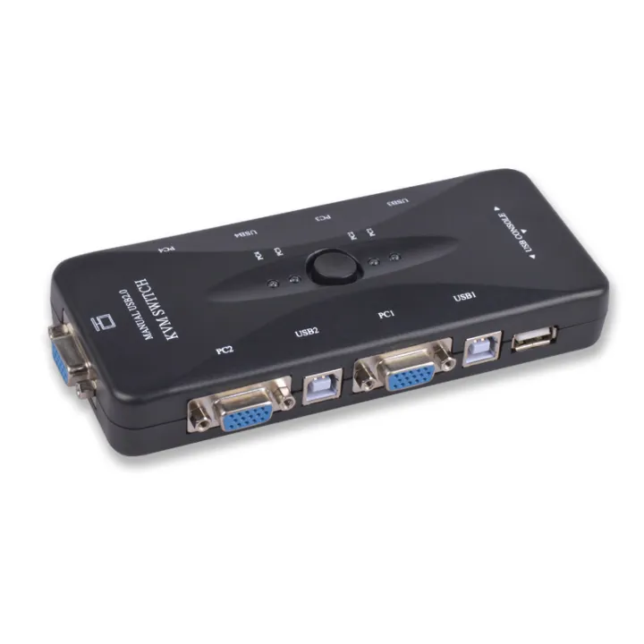 4 Port Kvm Switch Usb 2.0 Vga Splitter Printer Mouse Keyboard Pendrive ...