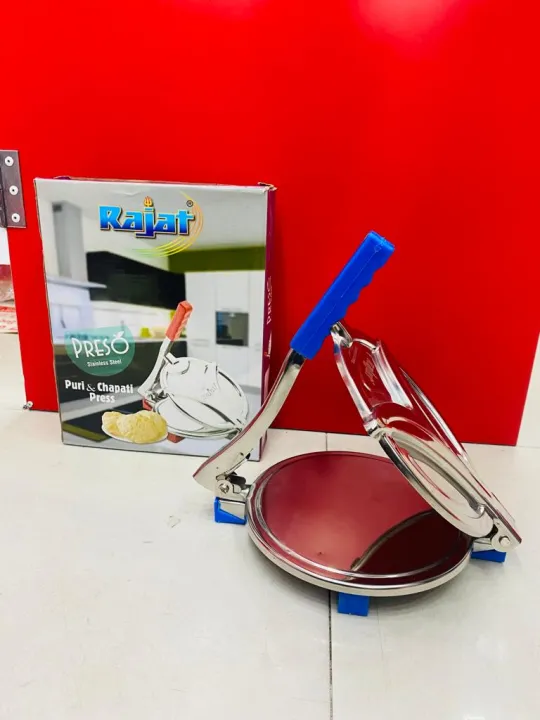 Rajat Stainless Steel Puri Maker Press Machine - ROTI CHAPATI Presser ...