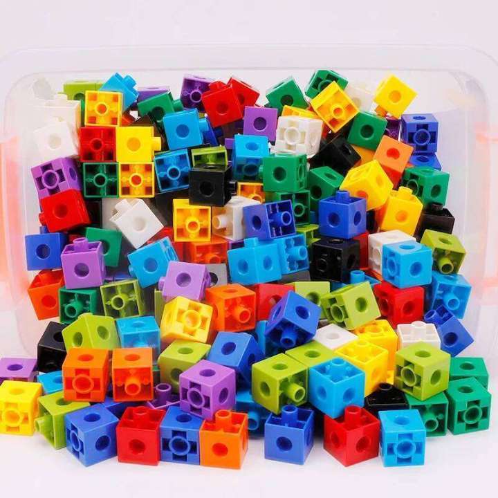 Linking Cubes Math Blocks with Activity Cards 100pcs Numbers Counting ...