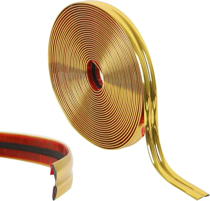 Gold Decorative Strips, Self-Adhesive, 10 m Flexible Kink Strip, PVC ...