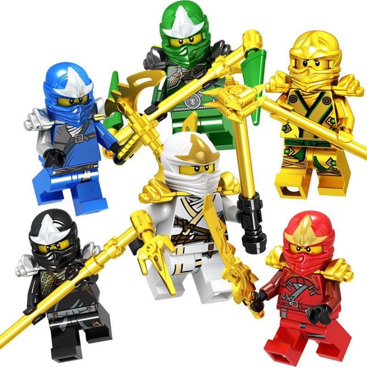 Compatible with LEGO Ninjago Building Blocks Minifigures Golden Weapons ...