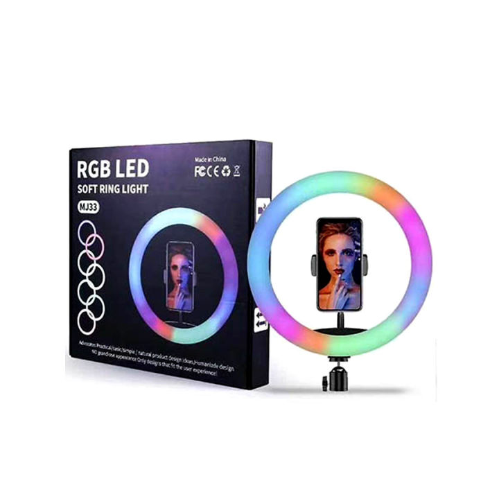 RGB LED Ring Light with Tripod Stand - Dynamic Color Dual Control Mode ...