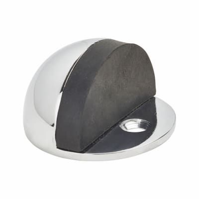 Door Stopper Zinc Alloy With Rubber Floor-mounted Satin Chrome Half ...