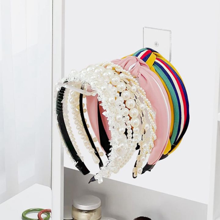 Clear Wall Mounted Headband Storage Rack Minimalist Wall Display Shelf ...
