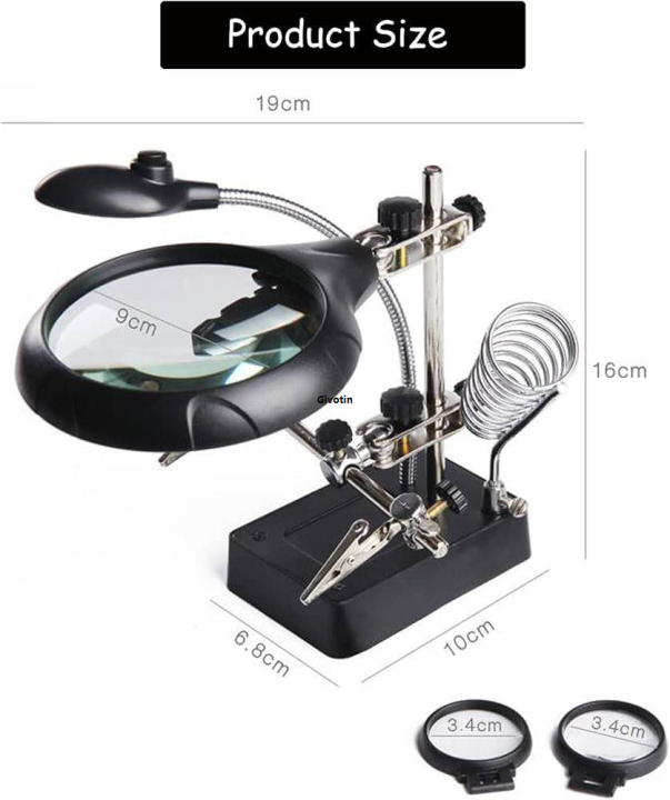 Helping Hands Magnifier Soldering Station with LED Light,LXIANGN 2.5X 7 ...