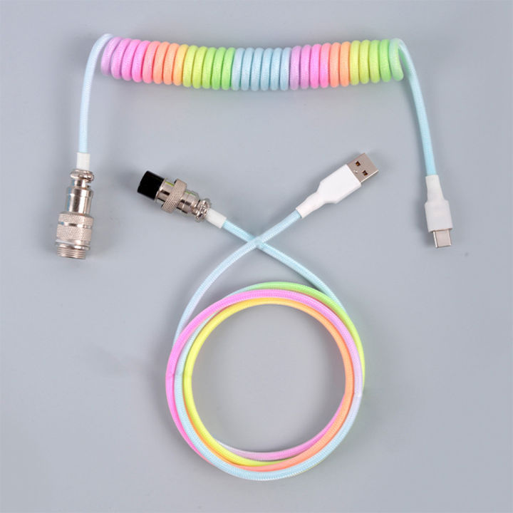 3m Type C Extendable Keyboard Coiled Cable Usb Keyboard Wire Mechanical ...
