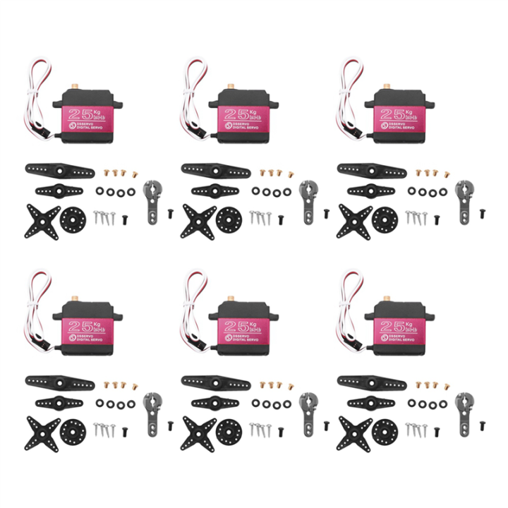 6X 25KG Digital Servo Full Metal Gear High Torque Waterproof for RC Car ...