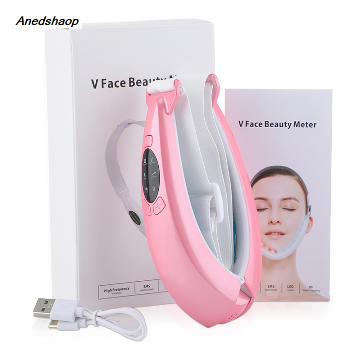 Anedshaop micro current facial slimming device, red and blue light ...