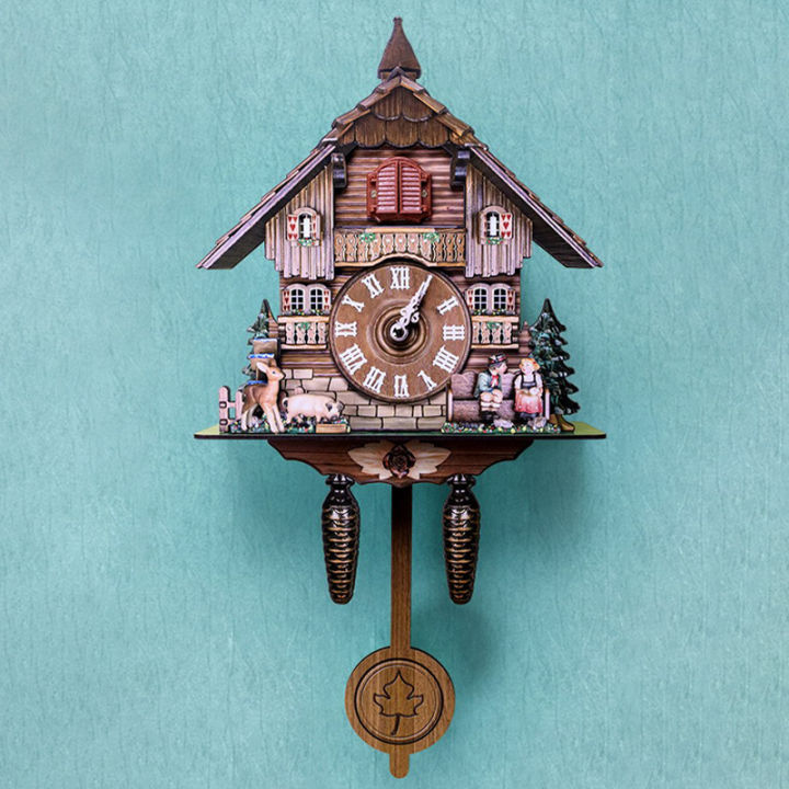 Cuckoo Clock Wall Clock Handicraft Wooden Cuckoo Tree House Clock Fugar ...