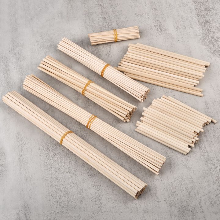 3mm 5mm 25/50pcs Wooden Bamboo Sticks DIY Handmade Craft Making Small ...