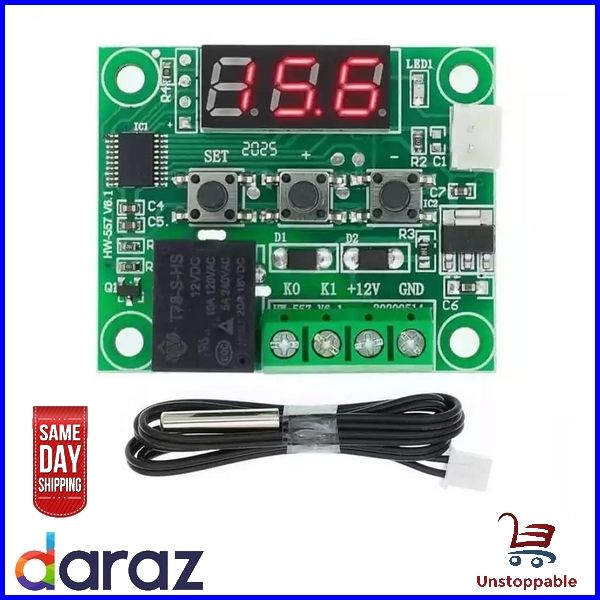 W1209 Digital Temperature Controller Thermostat Module 12VDC | Daraz.lk