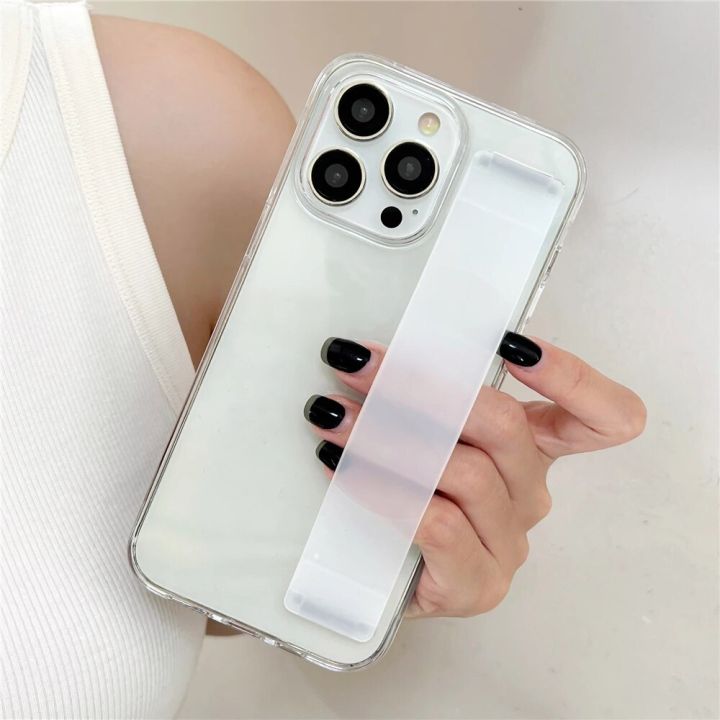 HOCE Matte Soft Silicone Wrist Strap Bracket Phone Case For iPhone 16 ...