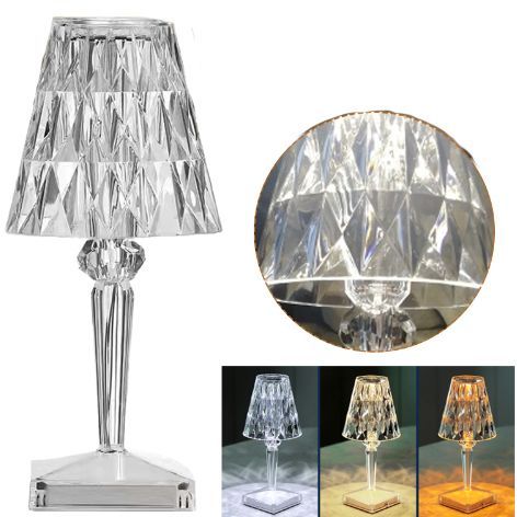 Crystal Table Night Light Home Decoration Night Lamp with 3 Lightness ...