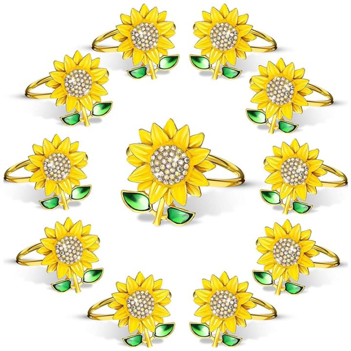 12 Pieces Sunflower Napkin Rings for Wedding, , Birthday | Daraz.lk