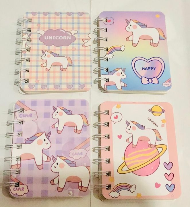 80 Sheets Spiral Note Book Portable Mini Note Pad Cute Unicorn Diary ...
