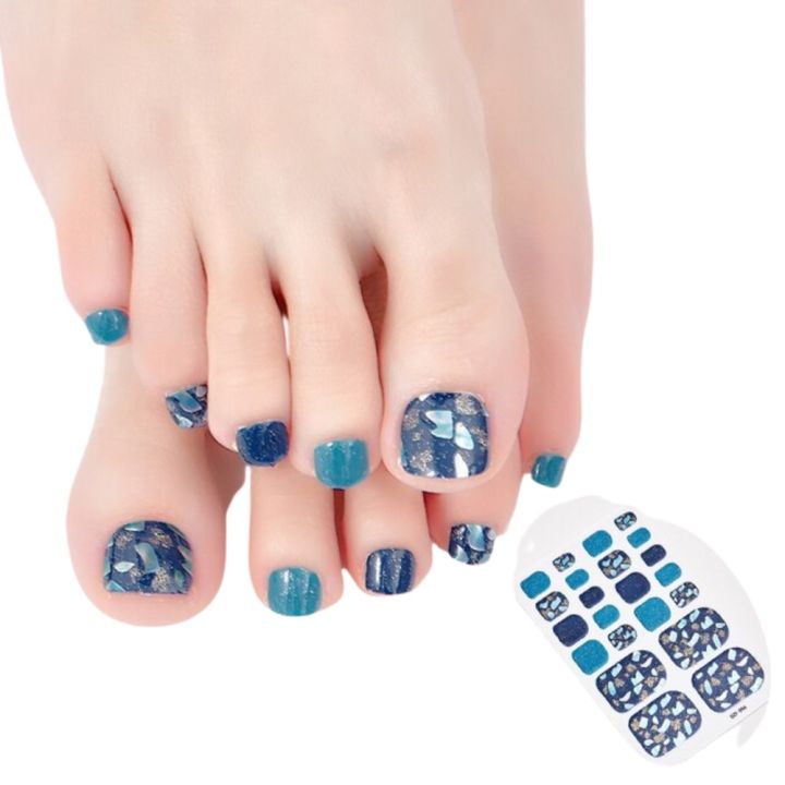 KOSKOE Toe Nail Sticker Luxury Design Full Cover Nail Wraps Colorful ...