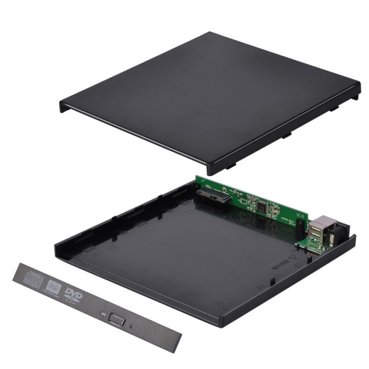 1pc 12.7mm Usb 2.0 External Dvd/cd-Rom Case For Lap Desk Pc Optical ...