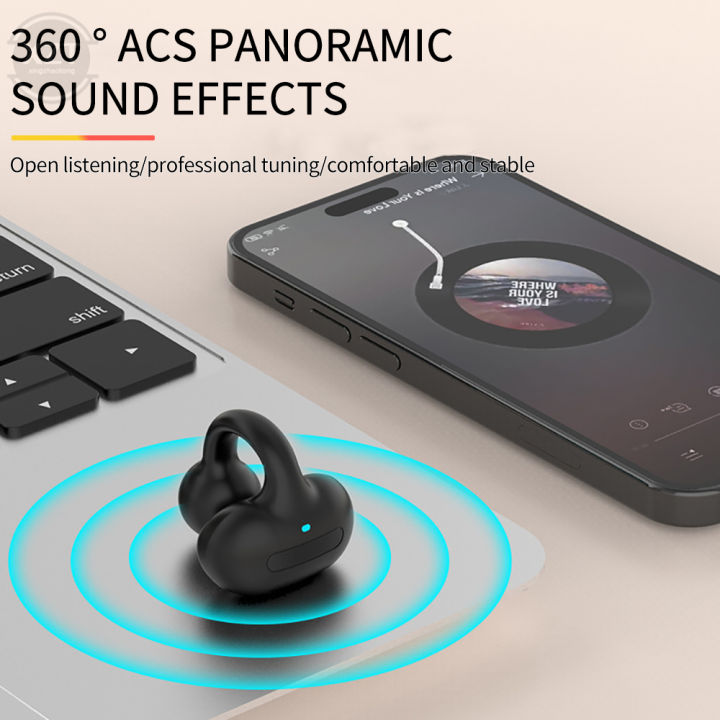 New Bone Conduction Wireless Bluetooth Earphone Open Ear Clip Driving ...