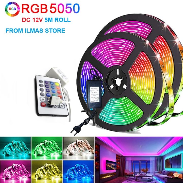 5M LED Strip Light ,RGB 5050, Flexible Ribbon, DIY Led Light Strip RGB Tape DC 12V lights with ...