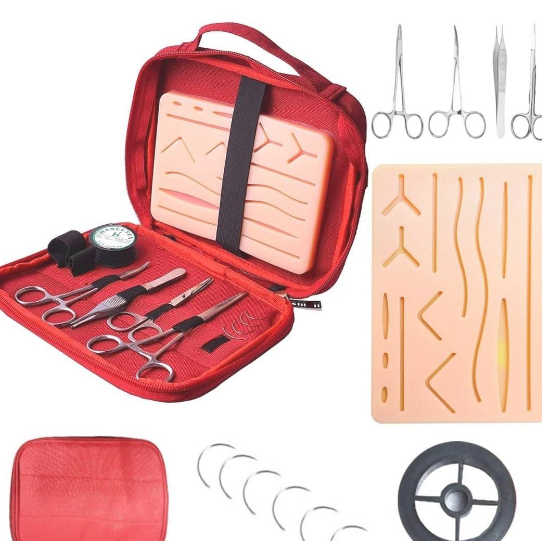 Suturing practice kit Large silicone Surgical Suture Kit for students ...