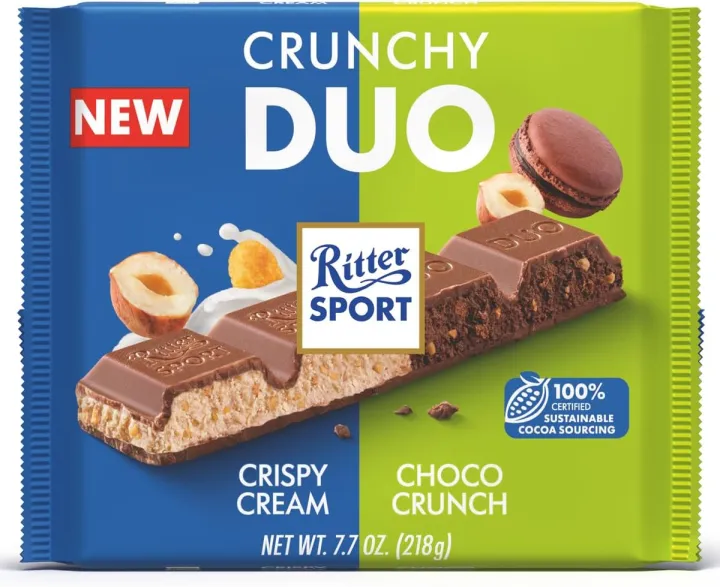 Ritter Sport Crunchy Duo Crispy Cream & Choco Crunch Chocolate 218g ...