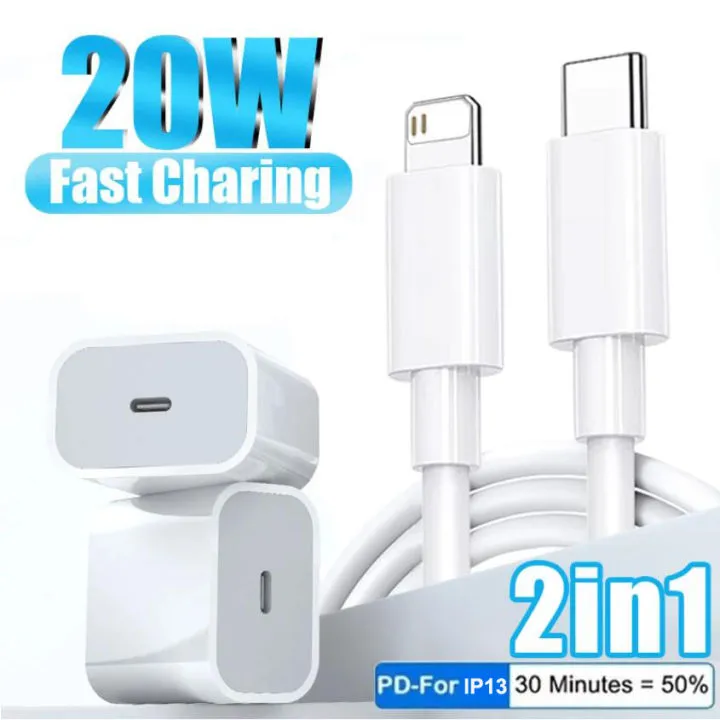 Fast Charger Original 20W PD Type C Cable Cord Quick Adapter with USB ...