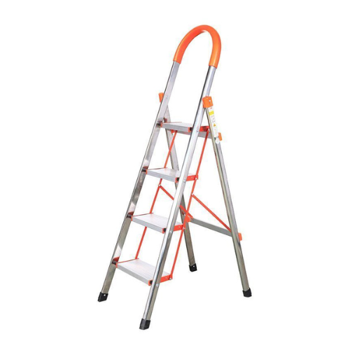 Multipurpose 4 Step Aluminum Ladder, Orange Color Highly Durable ...