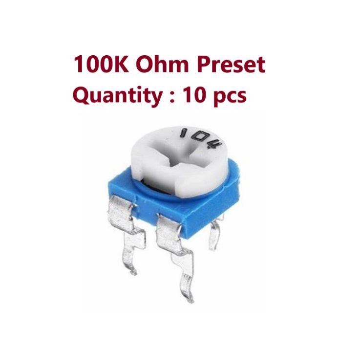 10 pcs of 100K Ohm 104 Semi Fixed Variable Resistor Preset | Daraz.lk