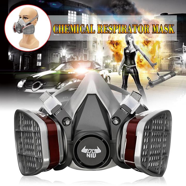 DANIU 6200 N95 Double Gas Mask Protection Filter Chemical Half Face ...