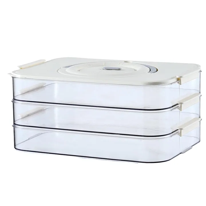 Refrigerator Dumpling Freezing Box 3 Layer Freeze Box Quick-Freeze ...