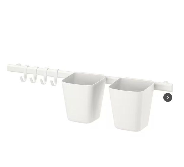 IKEA SUNNERSTA Rail with 4 Hooks and 2 Containers, White | Daraz.lk