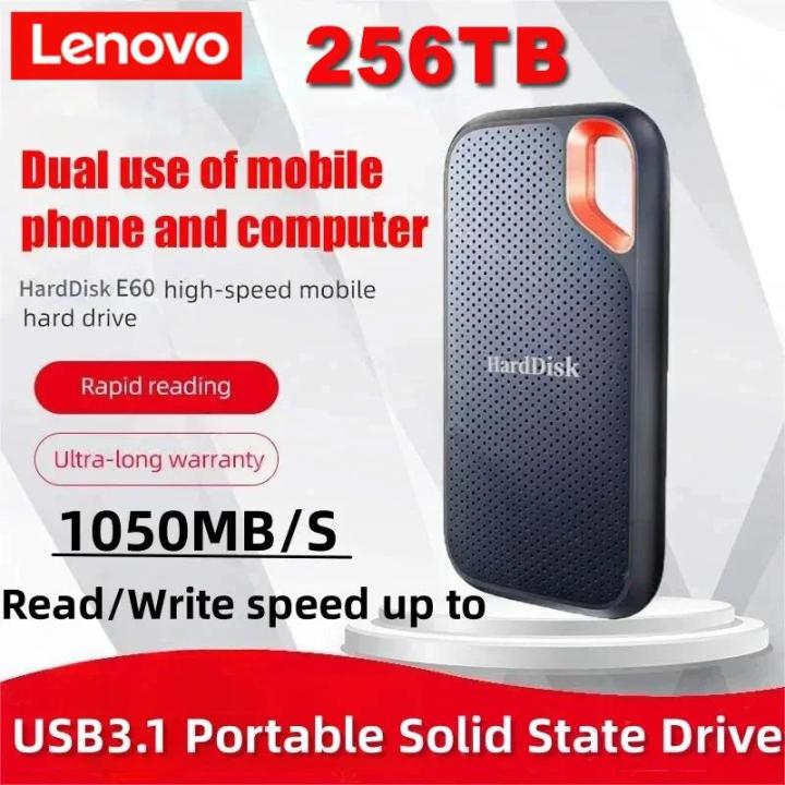 Lenovo SSD 256TB Portable Mobile Hard Disk E60 2TB 8TB USB 3.1 HD ...