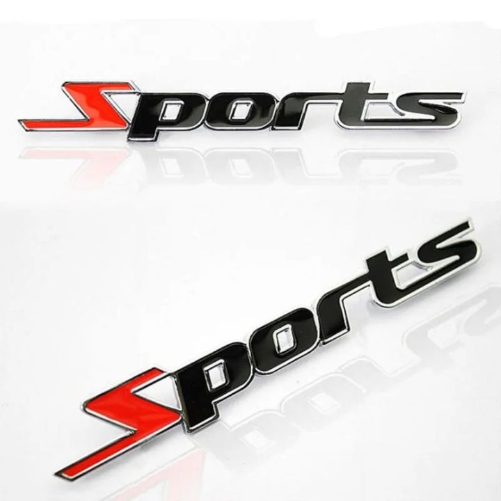 3D Metal Red Black Logo Sport Emblem Car Fender Badge Trunk Decal For ...